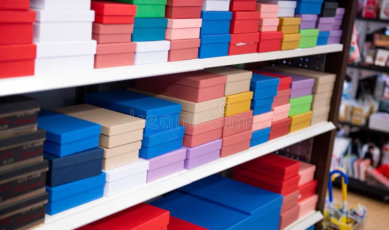 Sale of Gift Boxes in the Store Stock Image - Image of white, shop ...