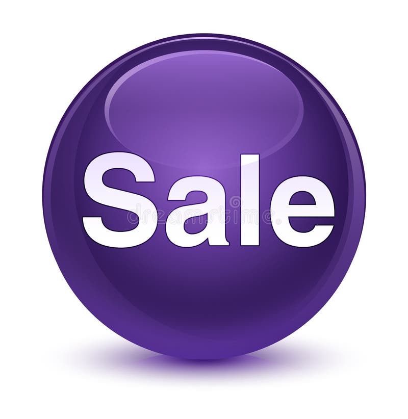 Sale Glassy Purple Round Button Stock Illustration - Illustration of ...