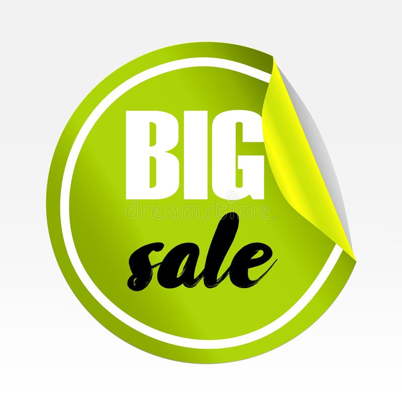 Sale green paper sticker stock vector. Illustration of realistic - 80620463