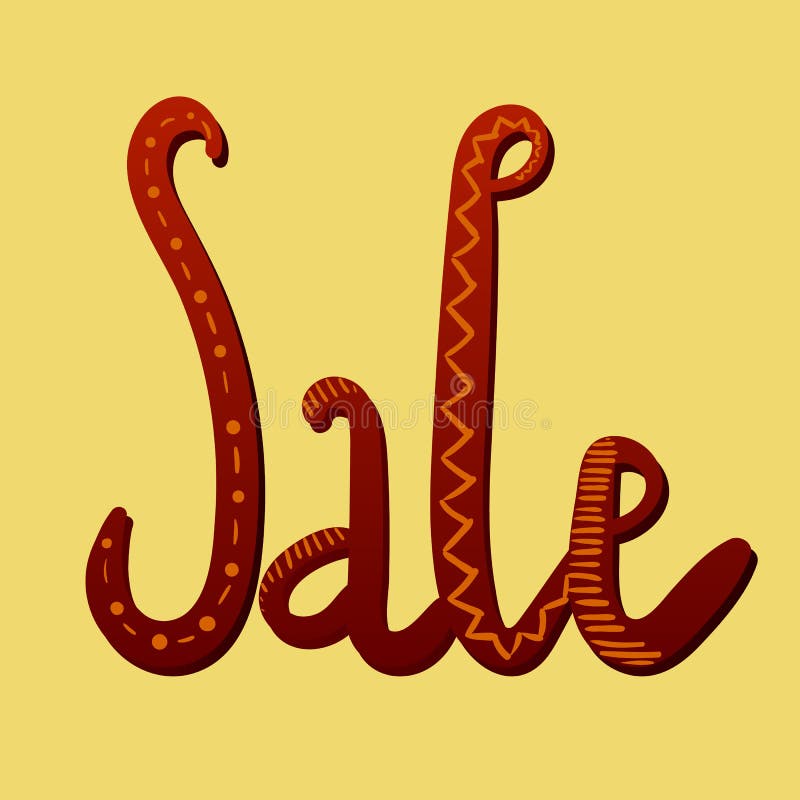 Sale Hand Lettering. Modern Calligraphy Stock Vector - Illustration of ...