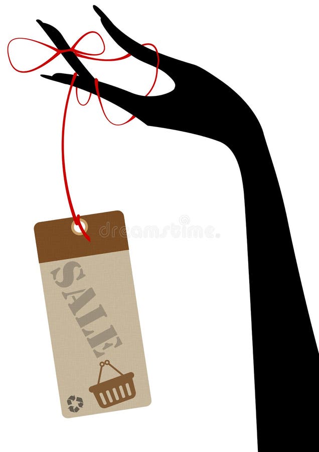 Sale hand tag stock vector. Illustration of hand, concept - 28194045