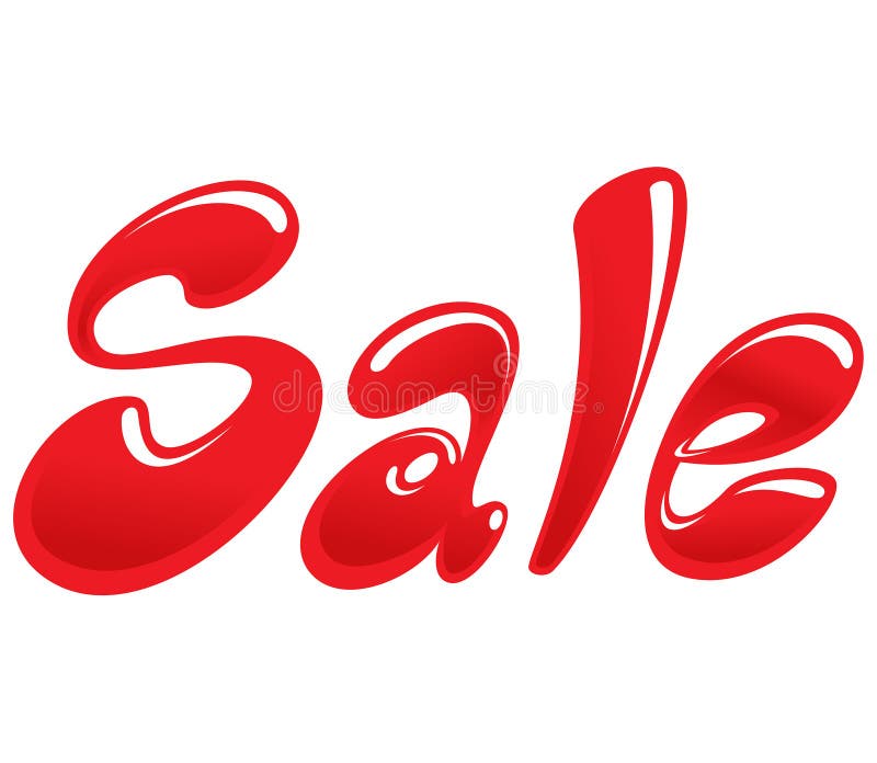 Sale Icon with Red Cartoon Text Stock Vector - Illustration of offer ...