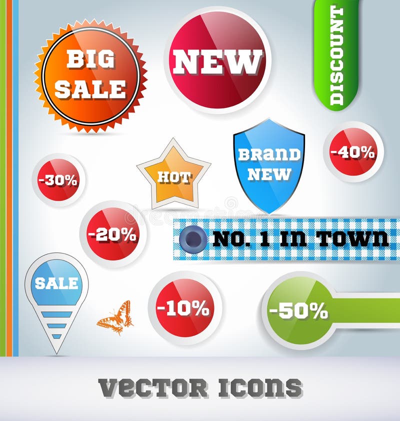 Sale Icon Set stock vector. Illustration of january, abstract - 24880113