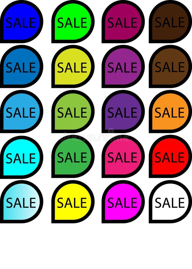 Sale icons stock vector. Illustration of orange, yellow - 49436837