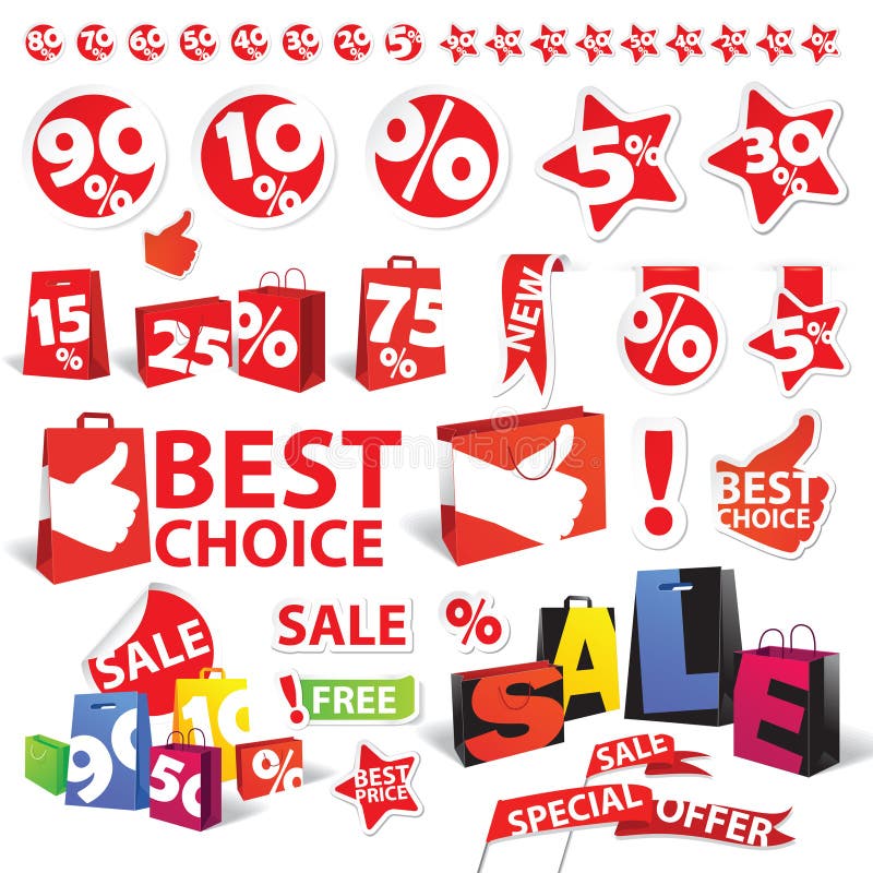 Sale icons and symbols stock illustration. Illustration of market ...