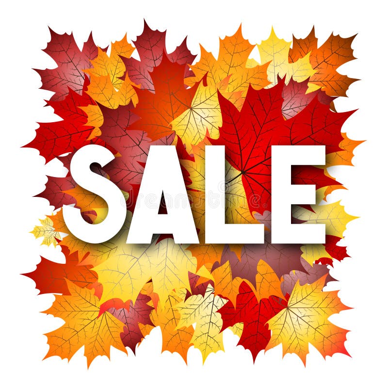 Autumn, Fall Sale Illustration - Red, Orange and Yellow Leaves Stock ...