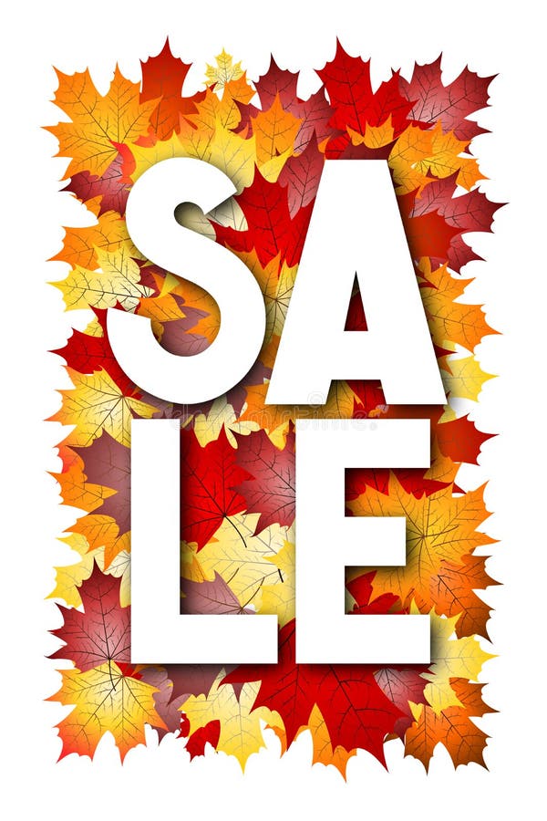 Autumn, Fall Sale Illustration - Red, Orange and Yellow Leaves Stock ...