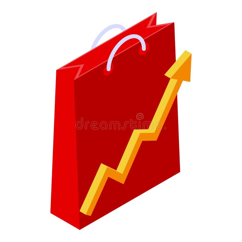 Sale Increase Icon, Isometric Style Stock Vector - Illustration of ...