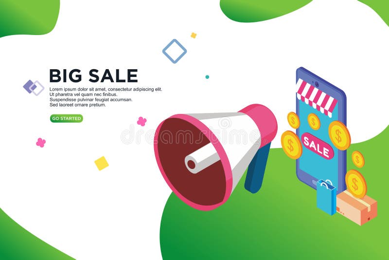 Sale Isometric Design Concept Stock Vector - Illustration of collection ...