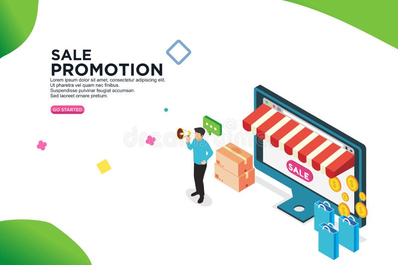 Sale Isometric Design Concept Stock Vector - Illustration of flat ...