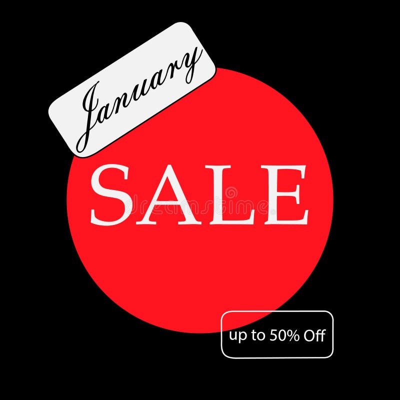 Sale january stock vector. Illustration of signage, icon - 222646877