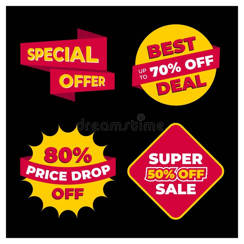 Best Deal, Sale, Special Offer, and Price Drop Sale Label Sticker Stock ...