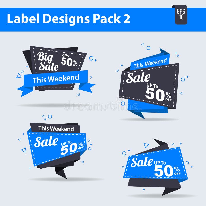 4 Sale Label Design Pack 2 Vector, Sales, Tag, Sign, Stock Vector ...