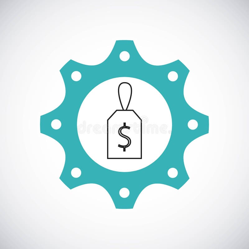 Sale Label Icon. Gear Design. Vector Graphic Stock Vector ...