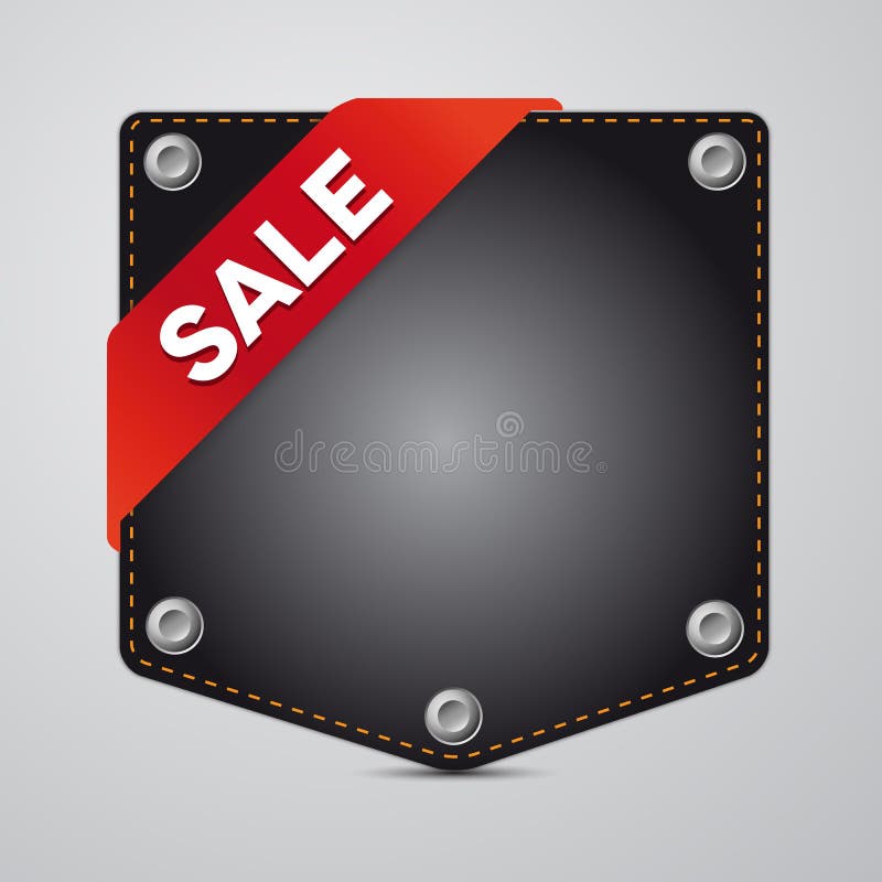Sale Label Pocket with Corner Ribbon Stock Vector - Illustration of ...