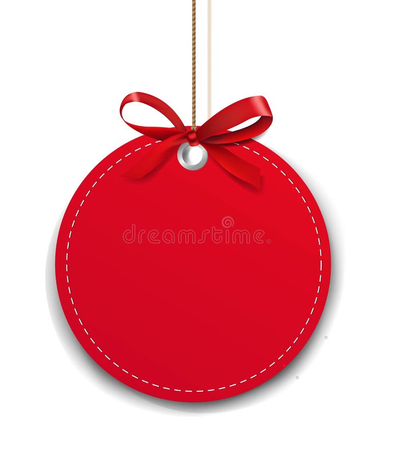 Sale Label with Rope and Red Bow White Background Stock Vector ...