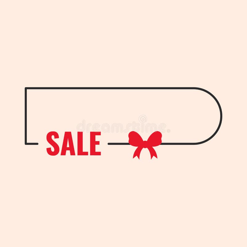 Sale Label or Tag Design with Bow with Rectangle Frame on Peach Stock ...