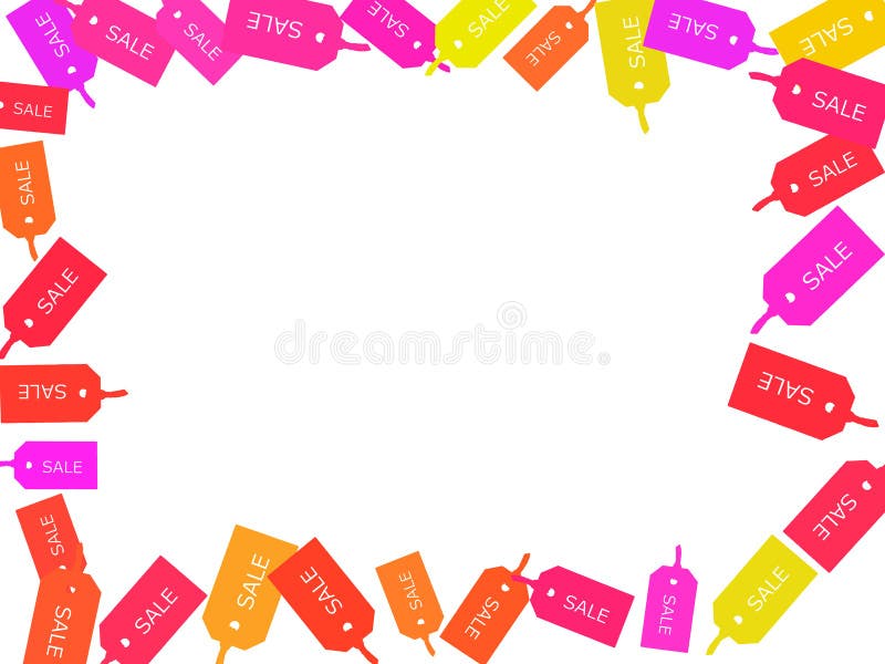 Sale Label Tags in Bright Colors on White Background Stock Illustration ...