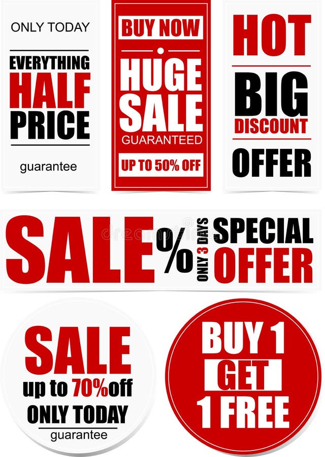 Sale Stickers. Price Tag Label. Banner Sticker or Abstract Flyer ...