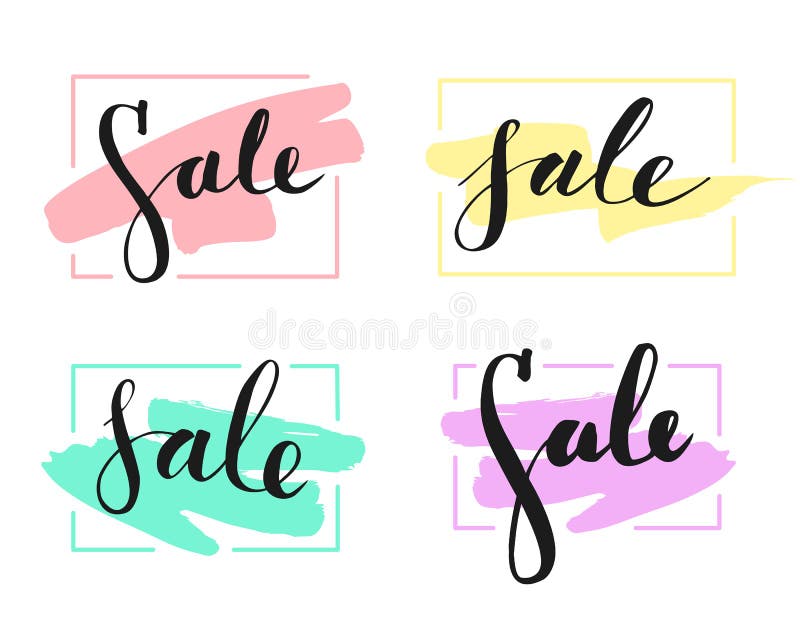 Sale Lettering. Vector Illustration Stock Vector - Illustration of ...