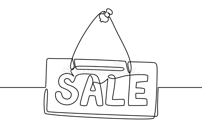 Sale Letters Vector Continuous Line Drawing Stock Vector - Illustration ...