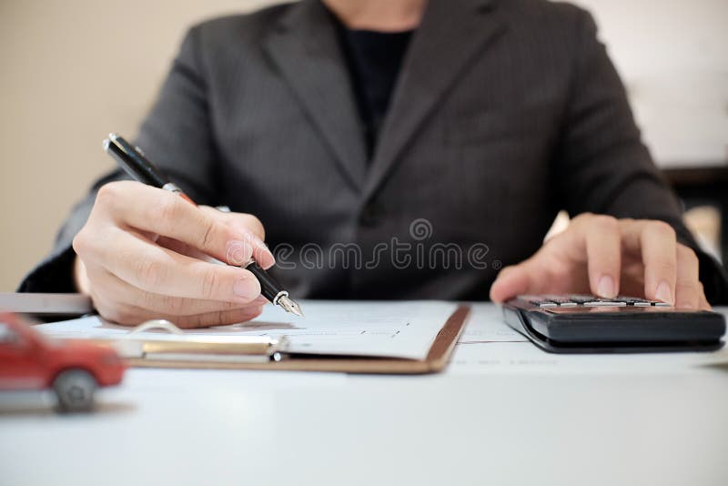 Sale Man Agent Present a Car in Showroom. Stock Photo - Image of sale ...