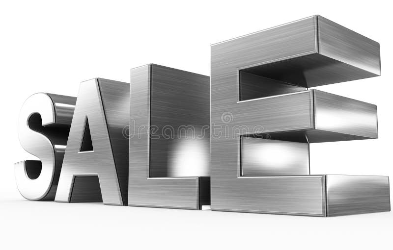 SALE Metal - 3d Letters Isolated on White Stock Illustration ...