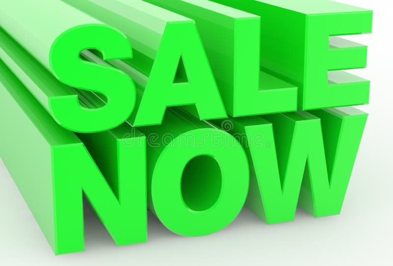 SALE NOW Word on White Background Illustration 3D Rendering Stock ...