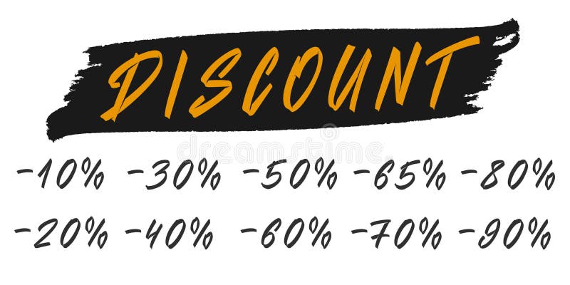 Sale Numbers Labels. Hand Drawn Discount Tag Labes Stock Vector ...