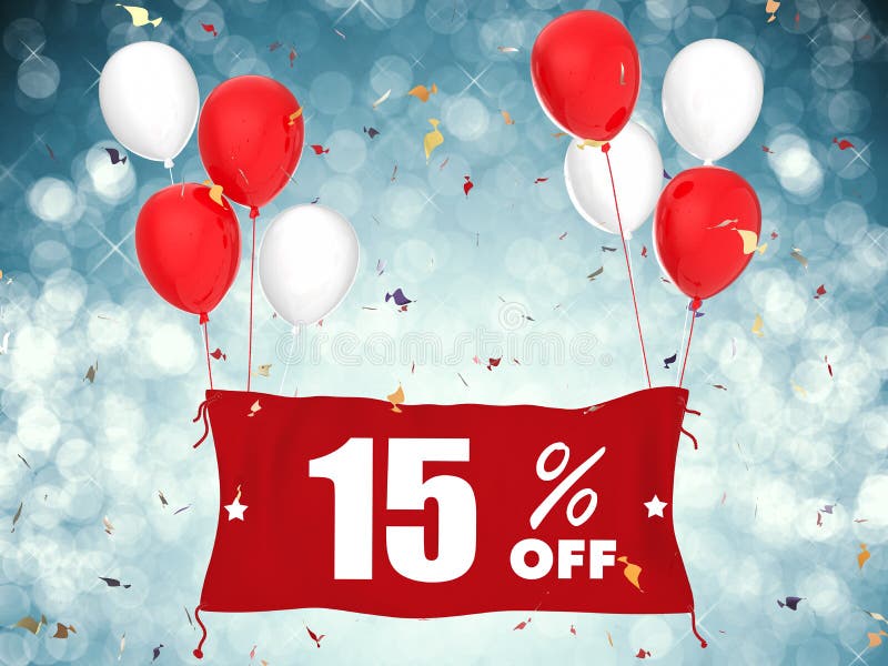 15% sale off banner stock image. Image of discount, business - 77895393