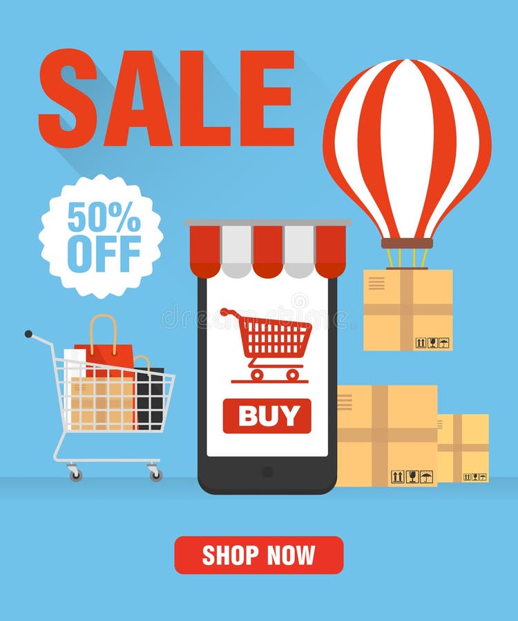 Sale 50 Off Concept Modern Design Flat Stock Vector - Illustration of ...