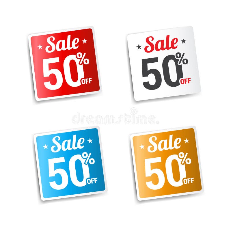 Sale 50 Off Labels stock vector. Illustration of retail - 88034245