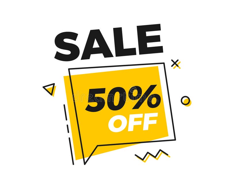Sale 50 Off Text in a Geometric Speech Bubble. Vector Graphic Element ...