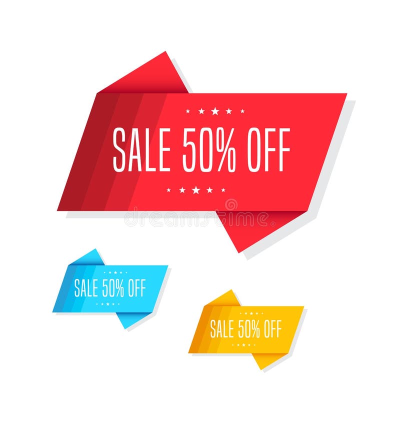 Sale 50 Off Tags Set stock illustration. Illustration of shop - 263607868