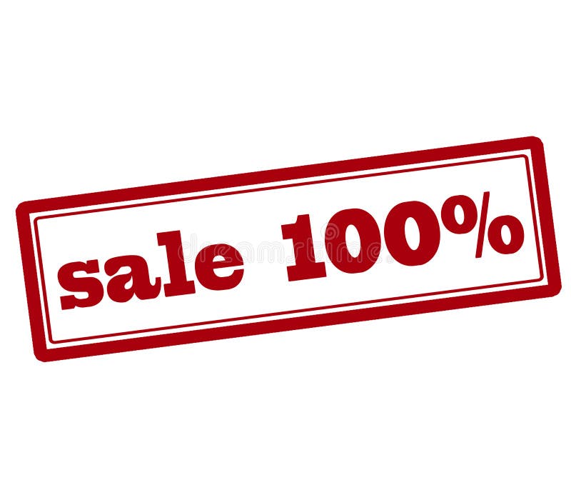Sale one hundred percent stock illustration. Illustration of stamp ...