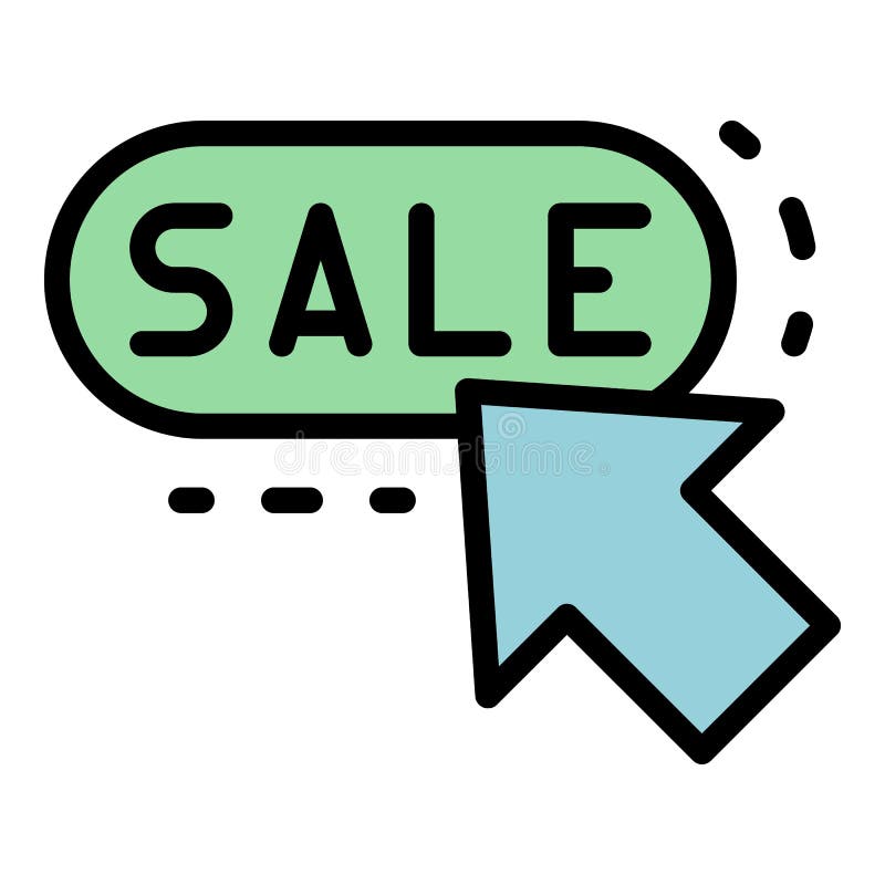 Sale Online Button Icon Color Outline Vector Stock Vector ...