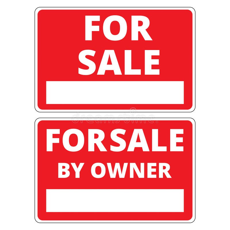 For Sale and for Sale by Owner Banners on a White Background Stock ...