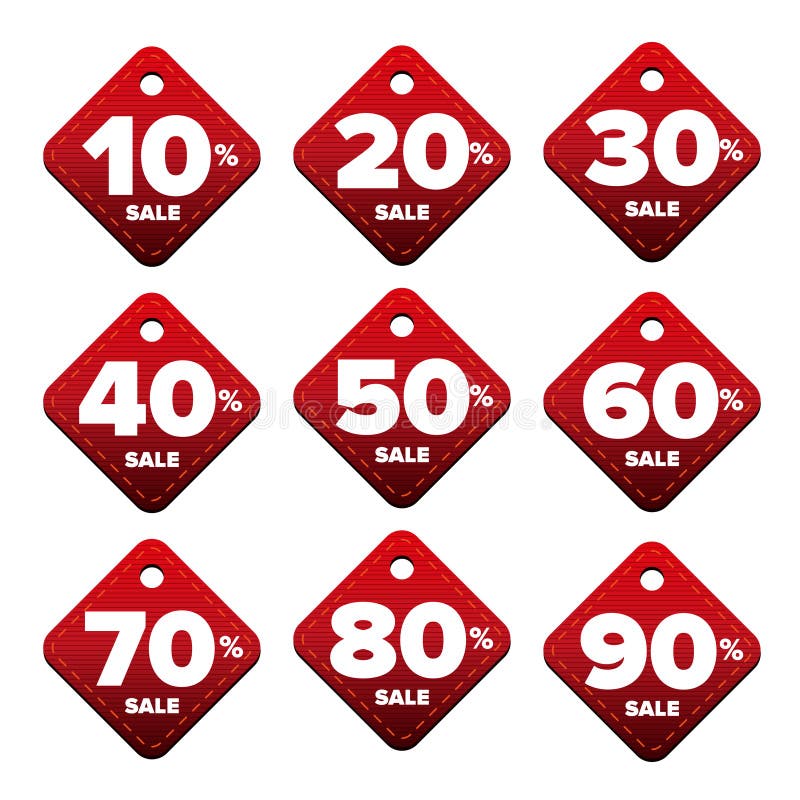 Sale Percent Pricetag Red Vector Stock Vector - Illustration of tablet ...