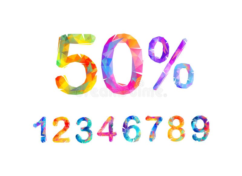 SALE Percents. Vector Triangular Numbers Stock Vector - Illustration of ...