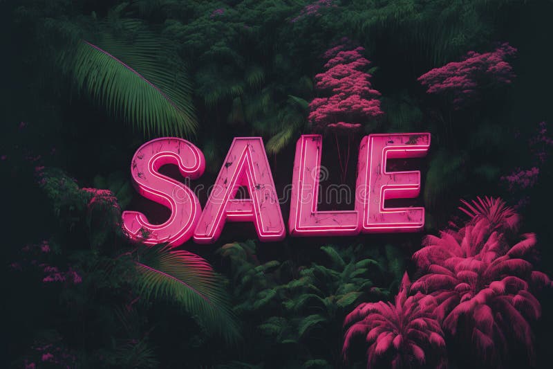 Sale Pink Neon Sign Created with Ai Generative Technology Stock Photo ...