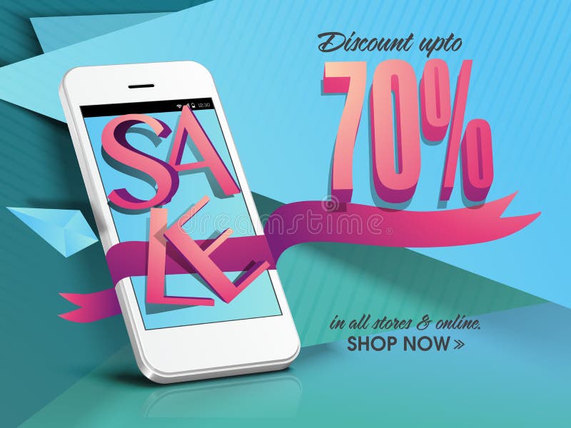 Electronic Sale Poster or Template Design with 65 Discount Offer. Stock ...