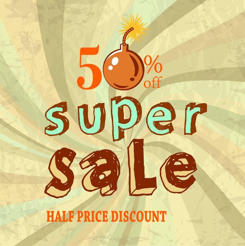 Sale Poster with Boom Comic Strip Stock Illustration - Illustration of ...