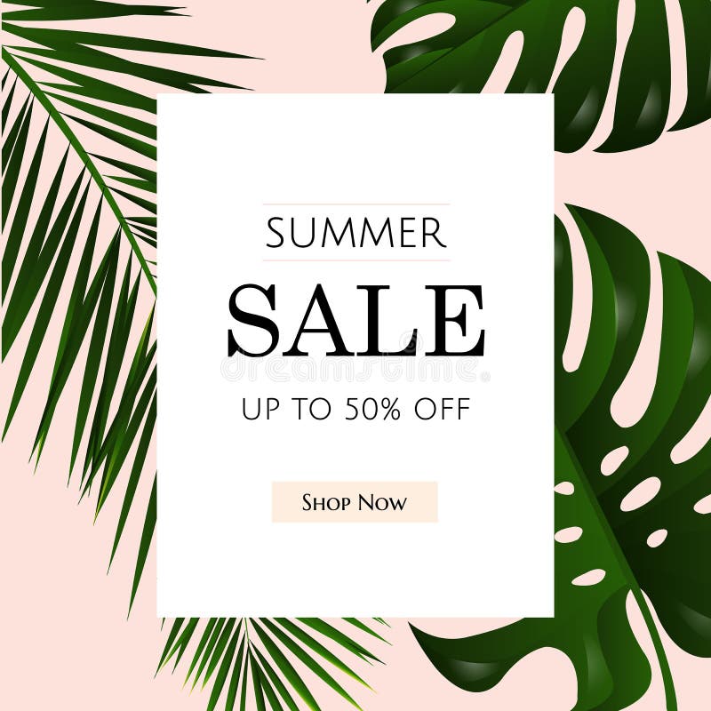 Sale Poster with Leaf stock vector. Illustration of banner - 212165333