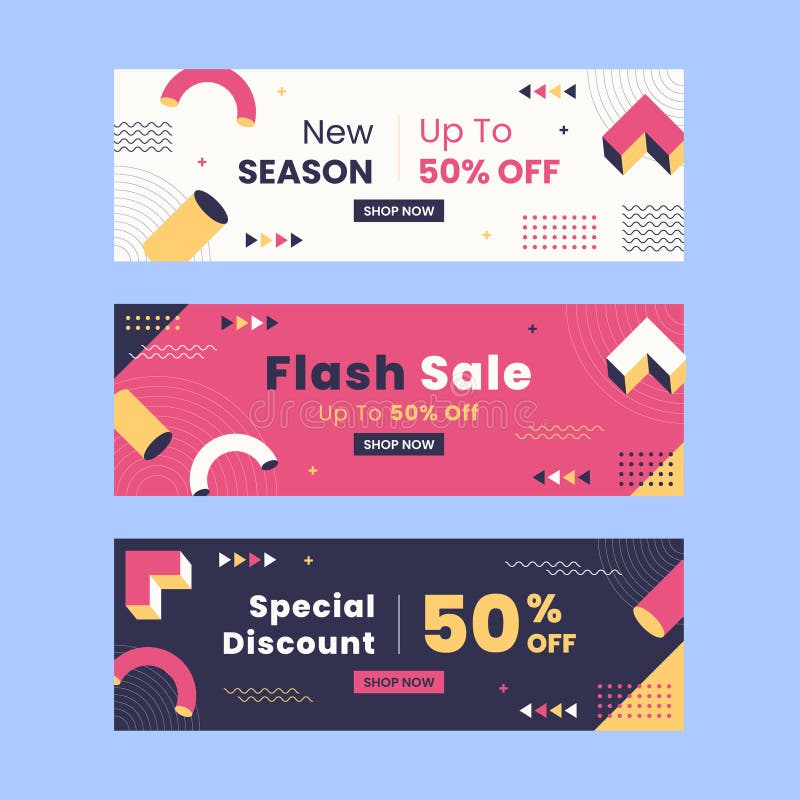 Sale Promotion Discount Banner Template Stock Vector - Illustration of ...