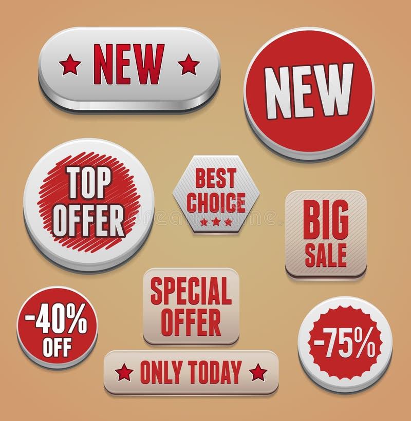 Sale promotion elements stock vector. Illustration of color - 36349598