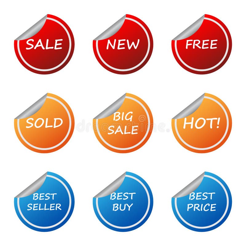 Sale Promotion Sticker Label Set Stock Vector - Illustration of circle ...