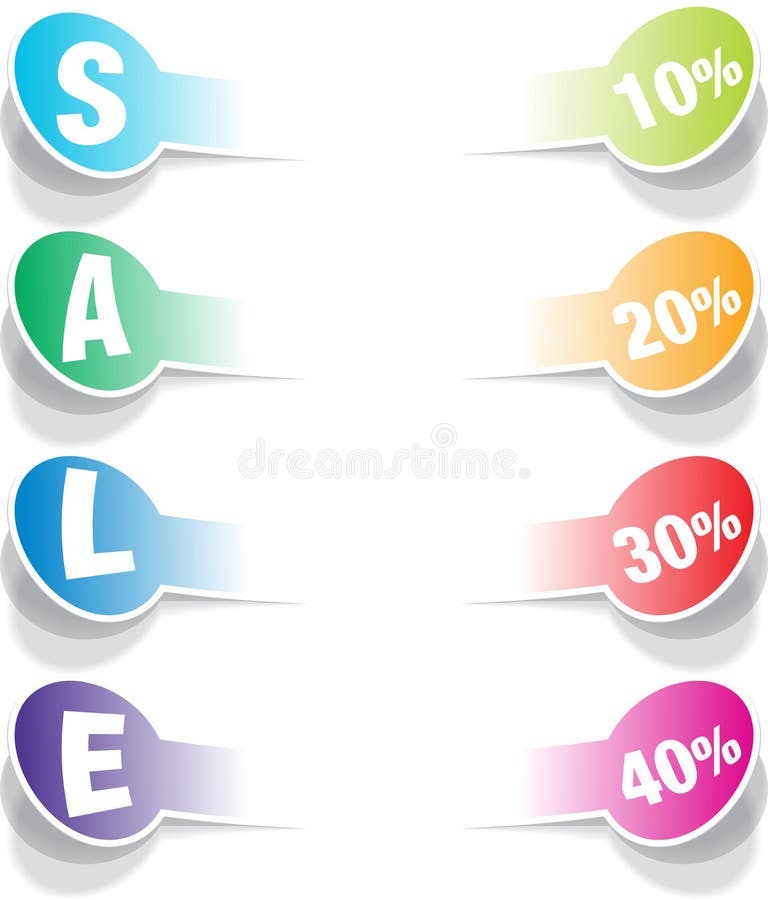 SALE Realistic Paper Stickers Elements Stock Vector - Illustration of ...