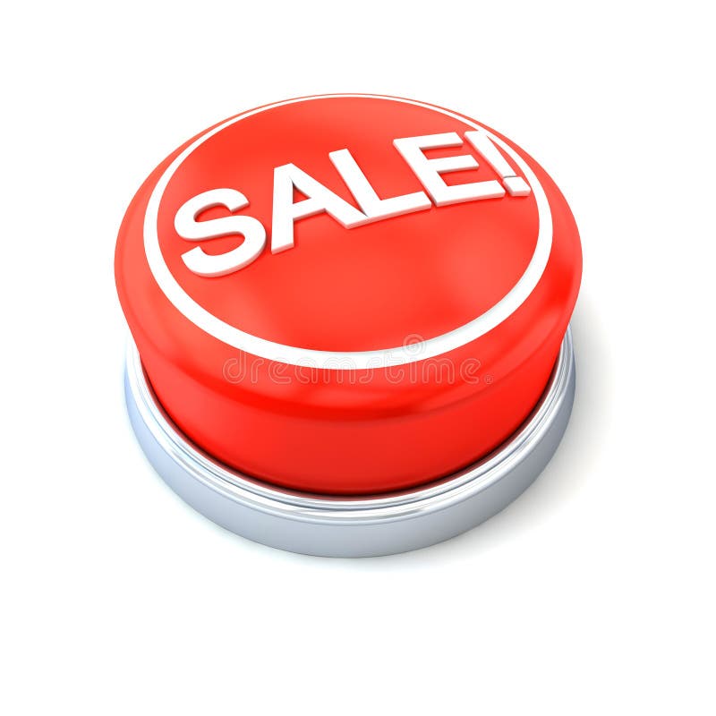 Sale red button stock illustration. Illustration of advertisement ...