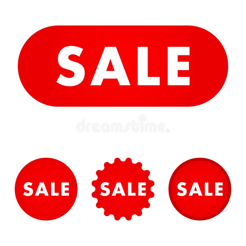 Sale red buttons stock illustration. Illustration of isolatedonwhite ...