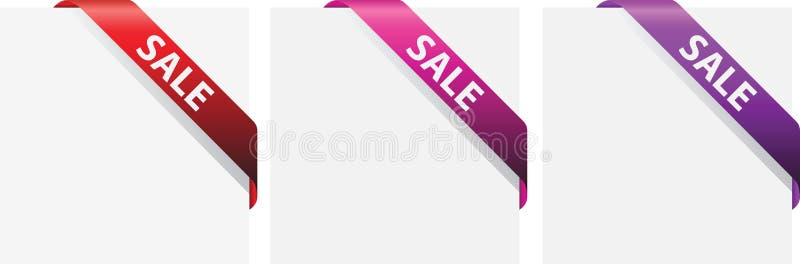 Sale red corner ribbon stock vector. Illustration of promotion - 9580835
